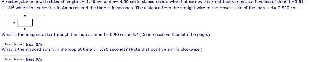 Solved A rectangular loop with sides of length a= 1.40 cm | Chegg.com