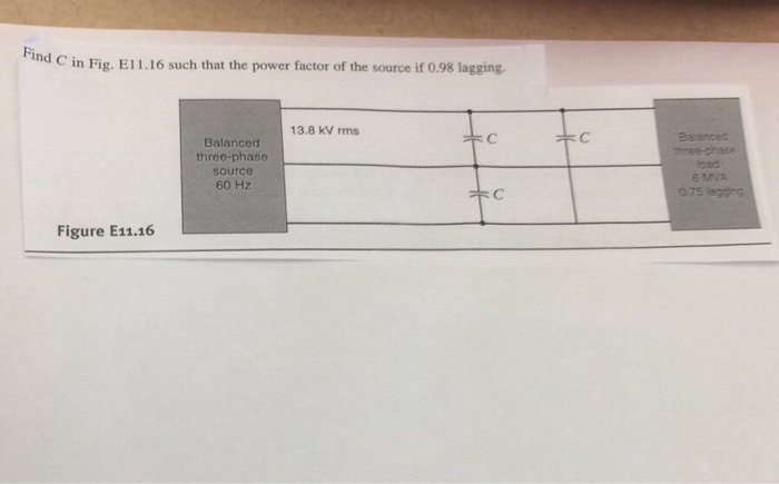 Solved Find C in Fig 13.8 kV rms Balanced three-phase source | Chegg.com