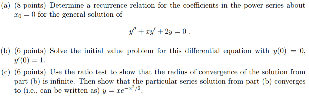 Solved (8 points) Determine a recurrence relation for the | Chegg.com