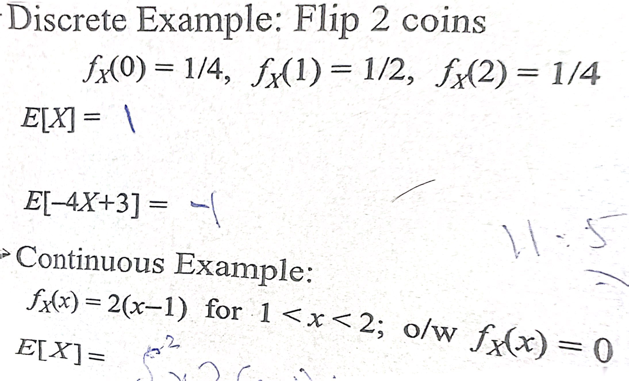 Solved Discrete Example: Flip 2 coins | Chegg.com