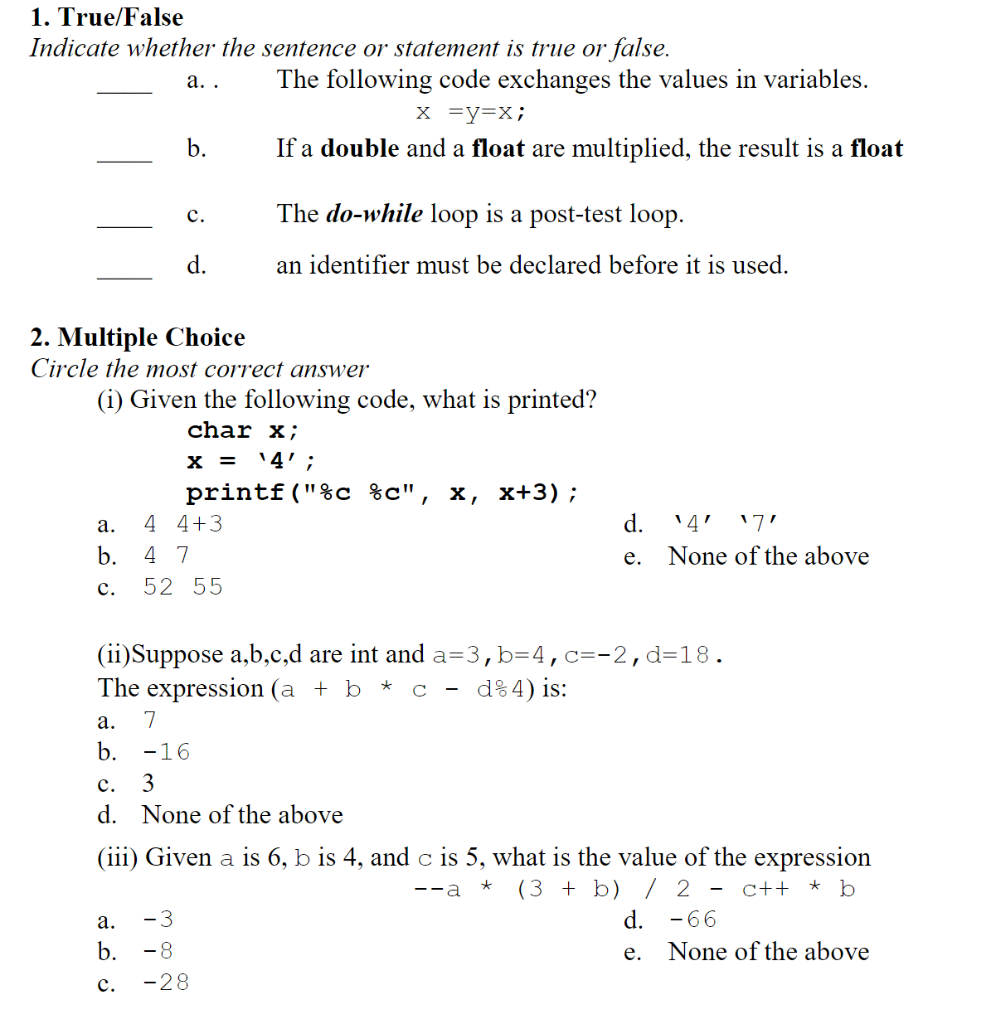 Solved 1. True/False Indicate whether the sentence or | Chegg.com