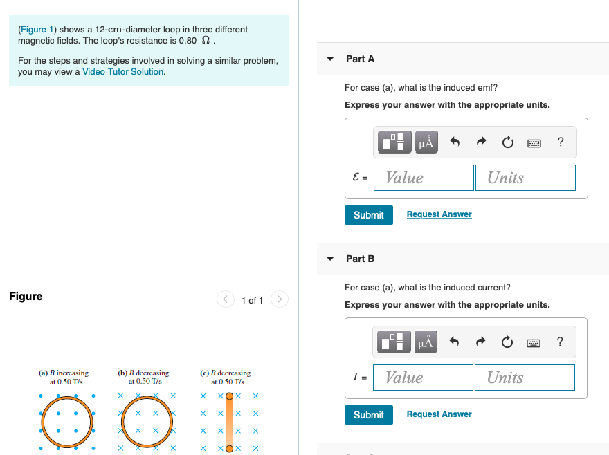 Solved (Figure 1) shows a 12-cm-diameter loop in three | Chegg.com