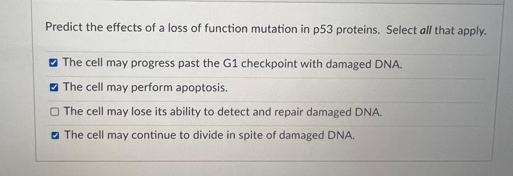 Solved Predict the effects of a loss of function mutation in | Chegg.com
