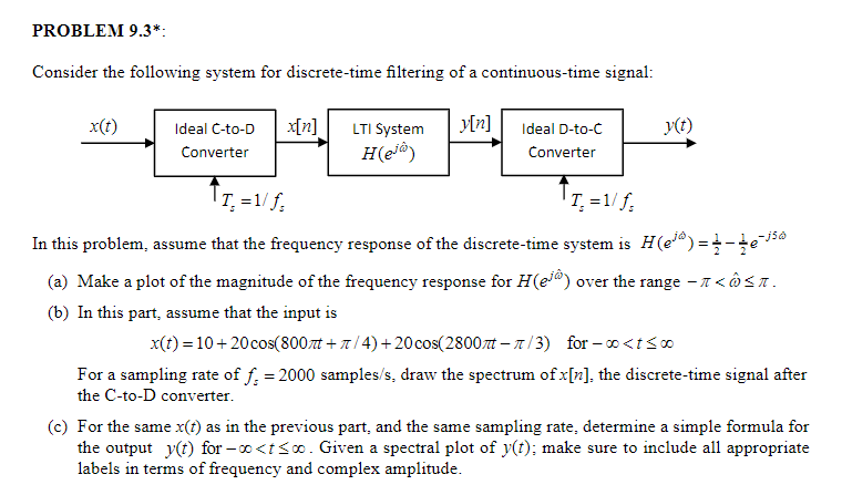Solved PROBLEM 9.3* Consider the following system for | Chegg.com