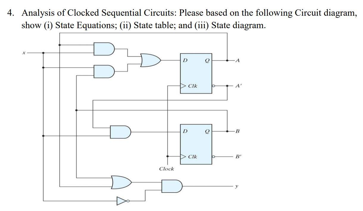 Solved 4 Analysis Of Clocked Sequential Circuits Please Chegg