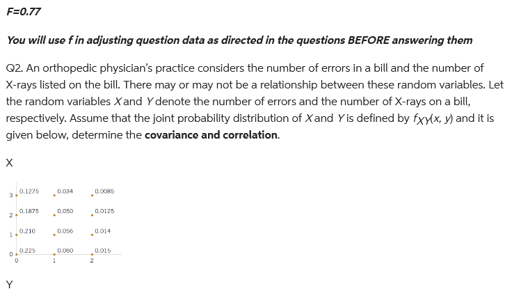 Solved F=0.77 You will use fin adjusting question data as | Chegg.com
