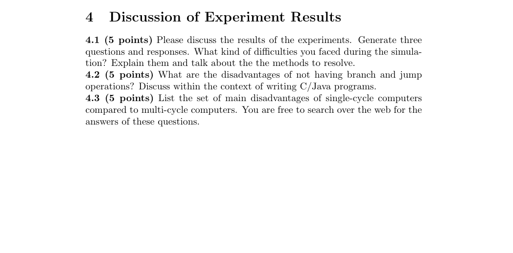 Solved 4 ﻿Discussion of Experiment Results4.1 (5 ﻿points) | Chegg.com