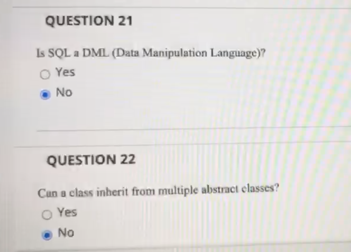 Solved QUESTION 21 IS SOL a DML (Data Manipulation | Chegg.com