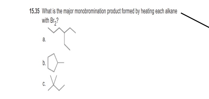 Solved 1535 What is the major monobromination product formed | Chegg.com