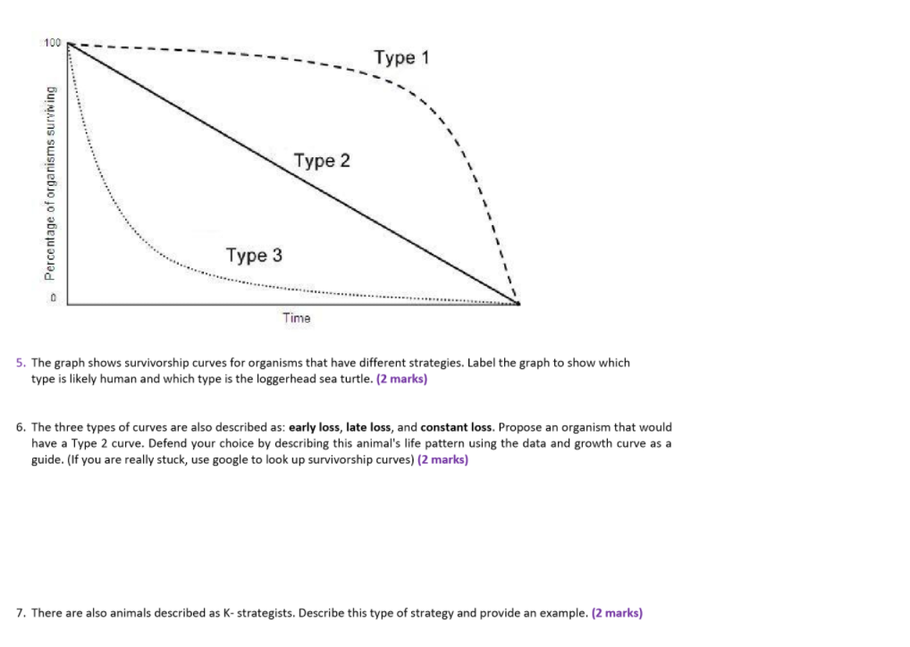 Solved Part 2: Survivorship Curves When Amy returned from | Chegg.com