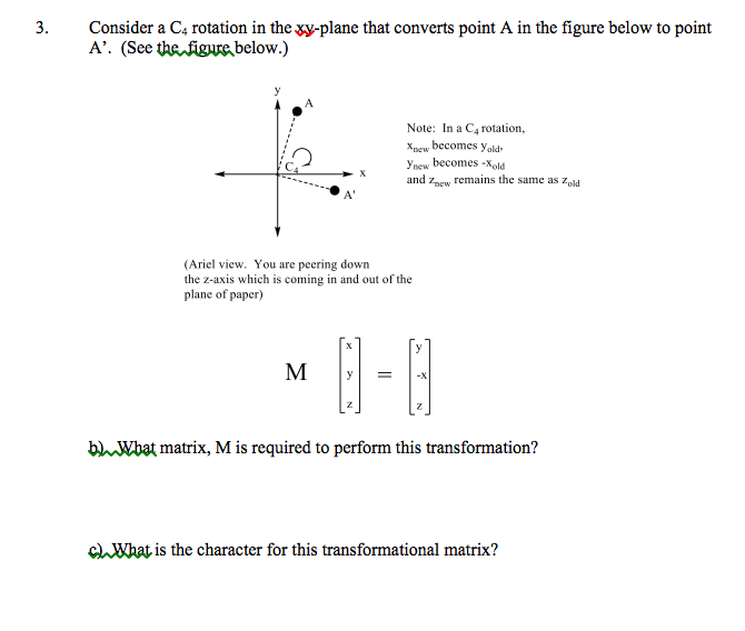 Solved 3 Consider a C4 rotation in the xy-plane that | Chegg.com