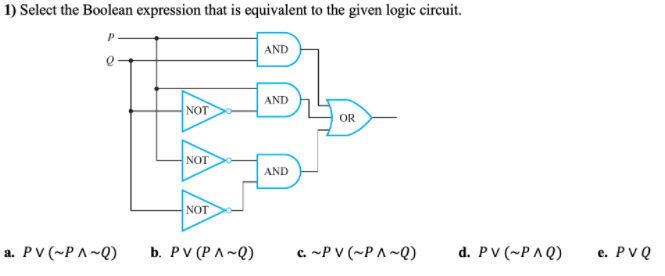 Solved 1) Select the Boolean expression that is equivalent | Chegg.com