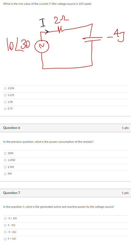 Solved What is the rms value of the current l? (the voltage | Chegg.com