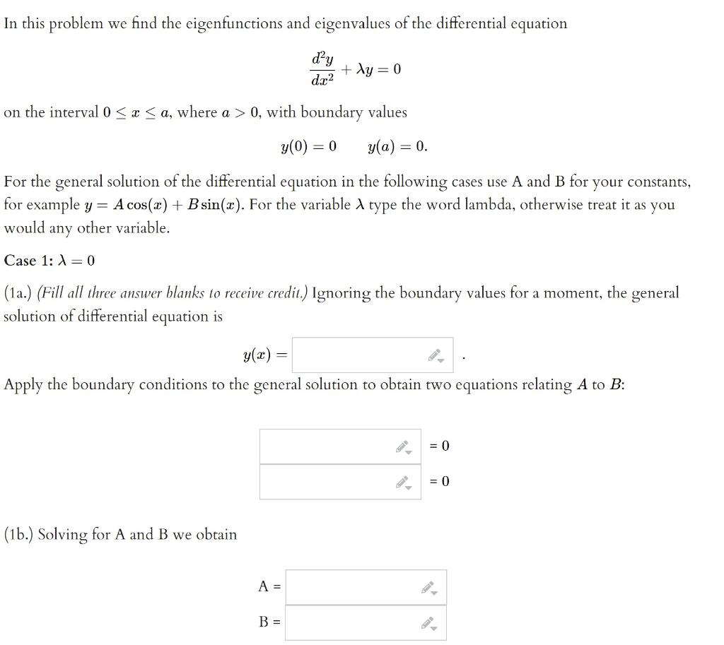 Solved In this problem we find the eigenfunctions and | Chegg.com