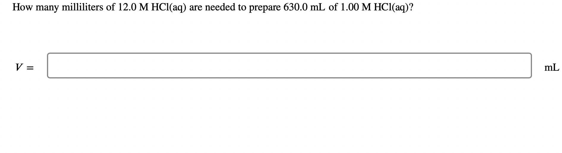 Solved How many milliliters of 12.0MHCl(aq) are needed to | Chegg.com