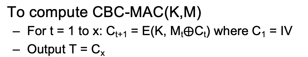 The CBC-MAC algorithm given in the lecture notes | Chegg.com