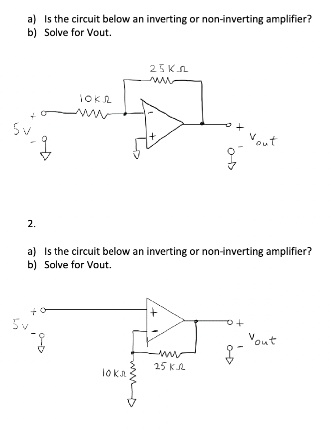 Solved a) ﻿Is the circuit below an inverting or | Chegg.com