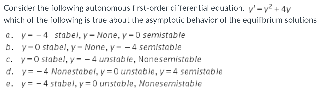 Solved Consider the following autonomous first-order | Chegg.com