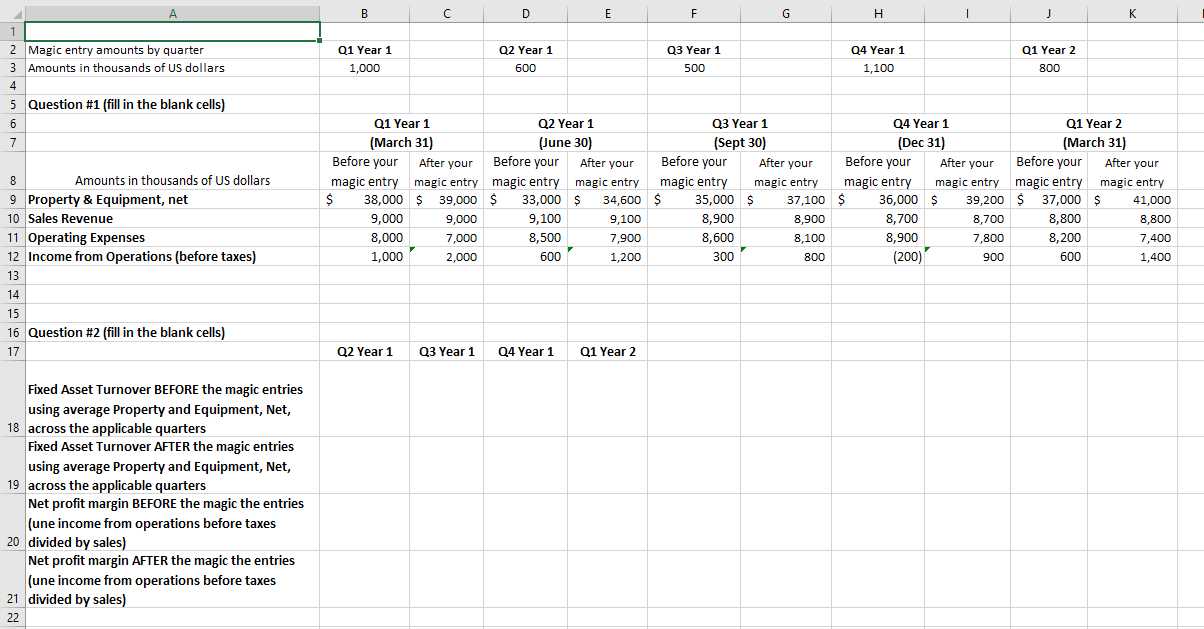 Solved 2.Complete the second table in the Excel document on | Chegg.com