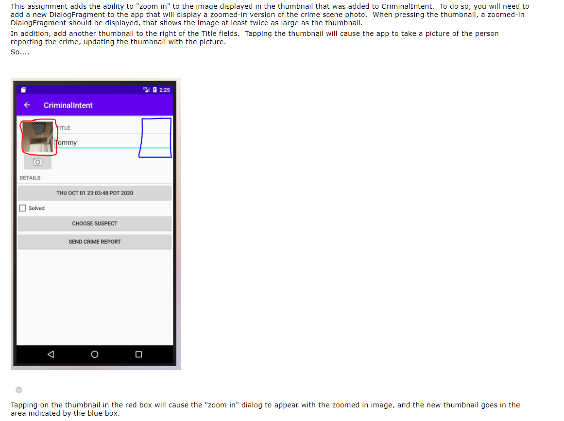 Android studio BigNerdRanch Ch16 modify the app to | Chegg.com