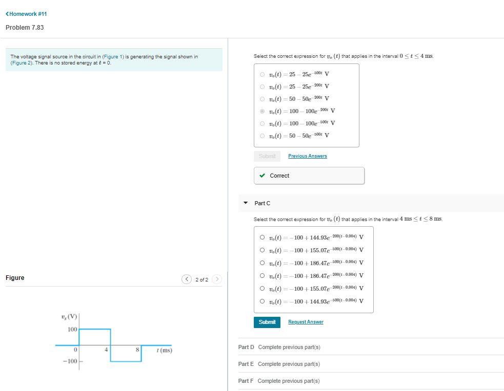 Solved The voltage signal source in the circuit in (Figure | Chegg.com