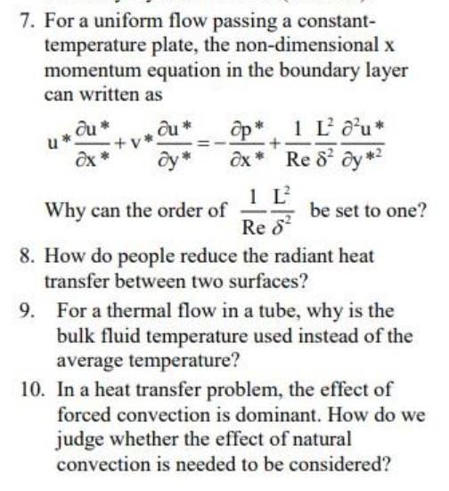 Solved 7. For a uniform flow passing a constant- temperature | Chegg.com