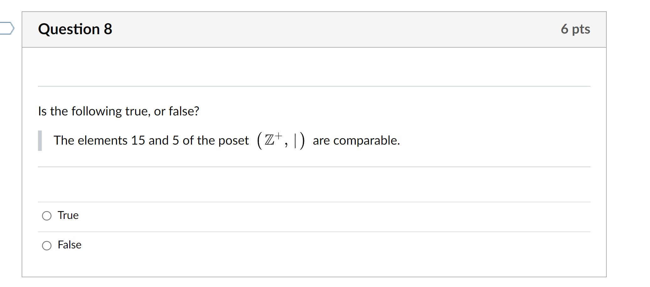 Solved Is the following true, or false? The elements 15 and | Chegg.com