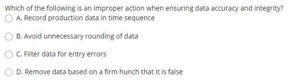 Solved Which of the following is an improper action when | Chegg.com