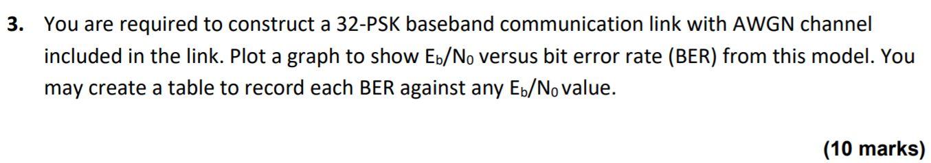 Solved 3. You are required to construct a 32-PSK baseband | Chegg.com