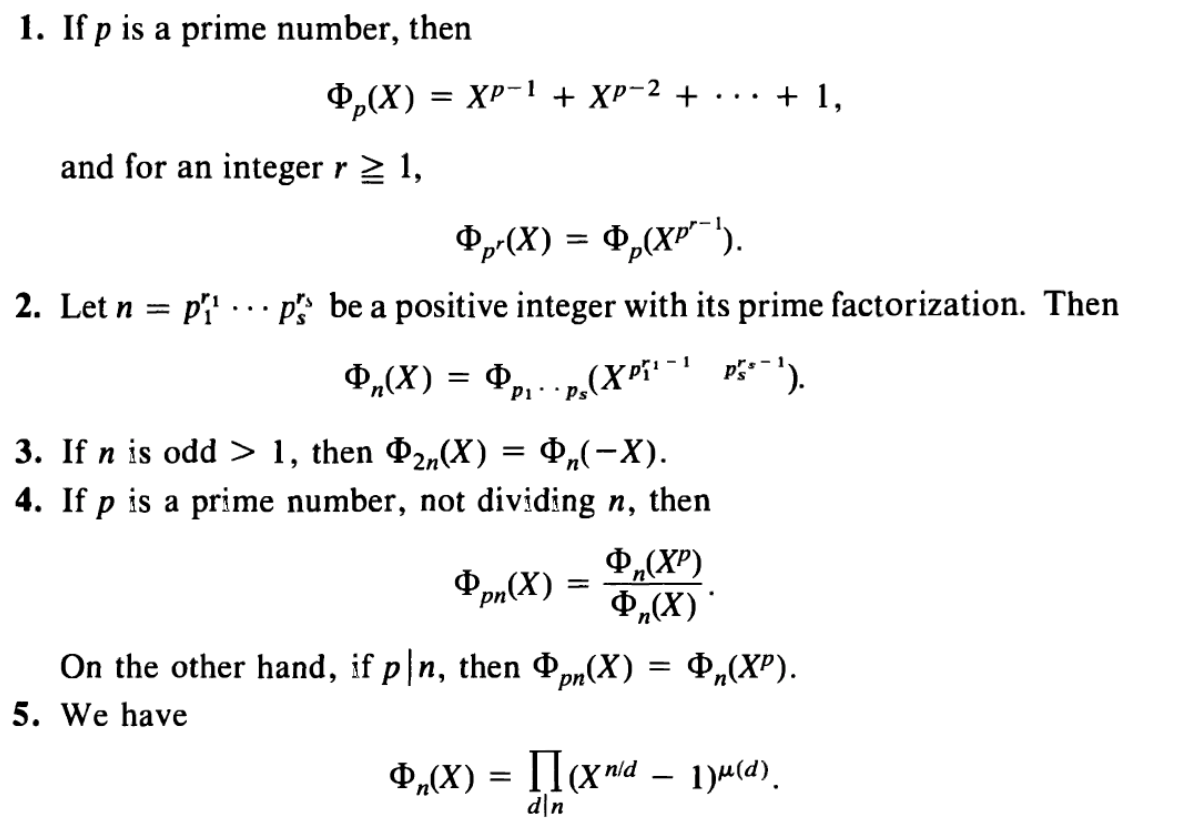 Solved Produce the list of the cyclotomic polynomials for | Chegg.com