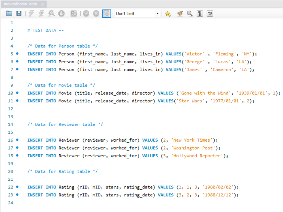 Solved b) DDL statements: You will create a movie rating | Chegg.com