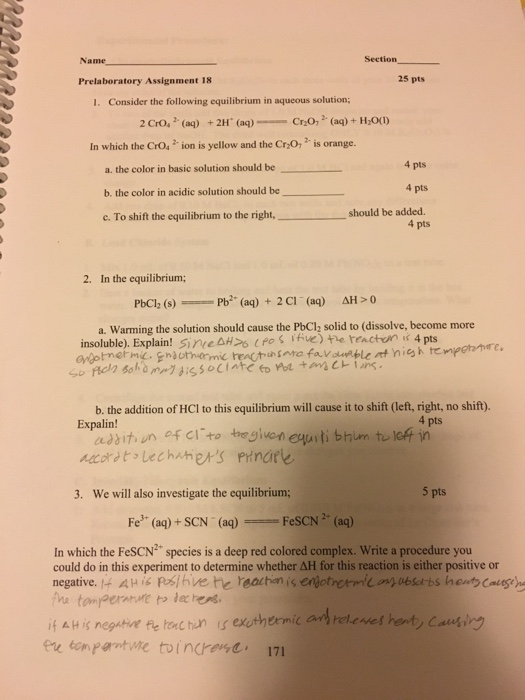 Solved Name Section Prelaboratory Assignment 18 25 pts 1. | Chegg.com