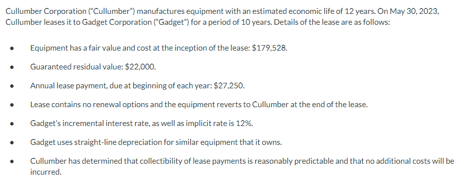 Solved Lessee:Lessor:Prepare the journal entries for the | Chegg.com