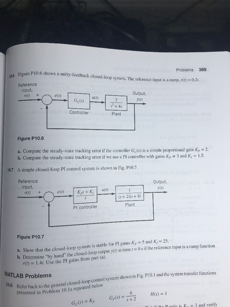 Solved Problems 389 e P10.6 shows a unity-feedback | Chegg.com