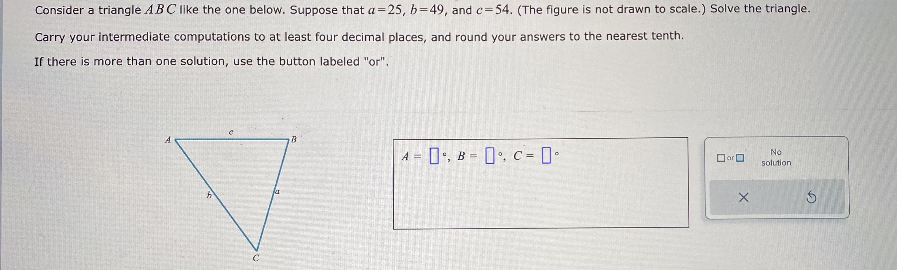 Solved Consider a triangle ABC like the one below. Suppose | Chegg.com