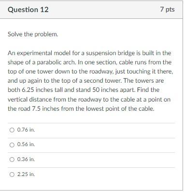 Solved Question 12 7 pts Solve the problem. An experimental | Chegg.com