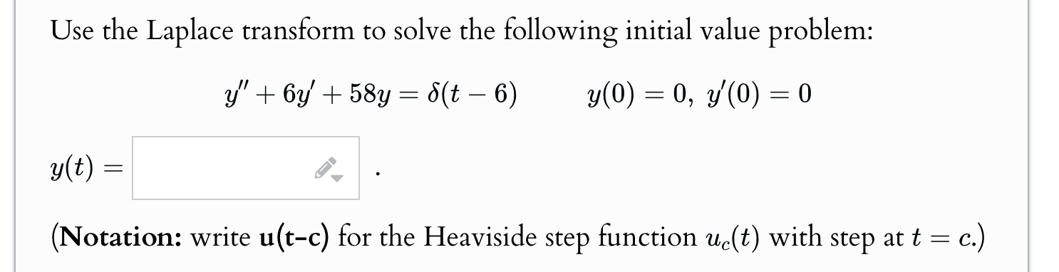 Solved Use the Laplace transform to solve the following | Chegg.com