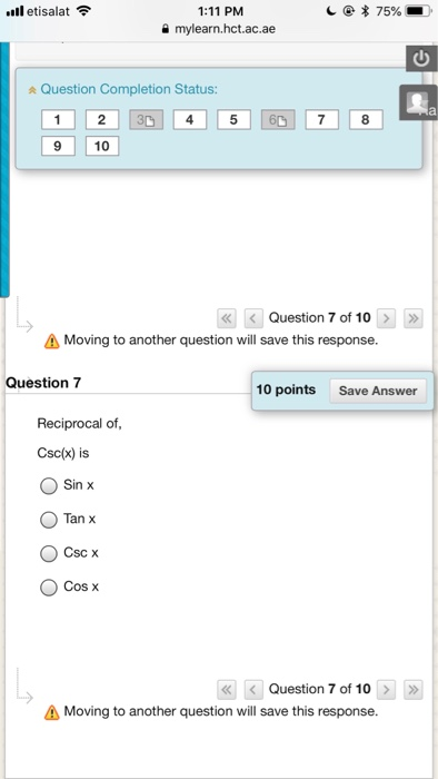Solved 1:11 PM mylearn.hct.ac.ae .11 etisalat令 山 Save and | Chegg.com