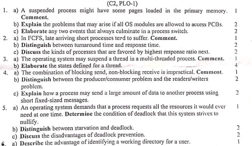 Solved 1. a) A suspended process might have some pages | Chegg.com