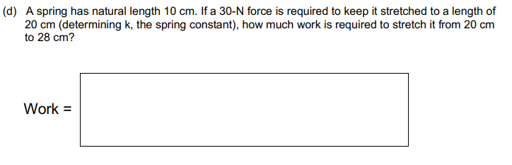 Solved A spring has natural length 10 cm. If a 30-N force is | Chegg.com