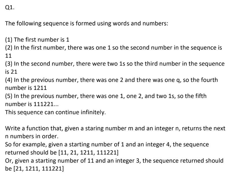 Solved The following sequence is formed using words and | Chegg.com