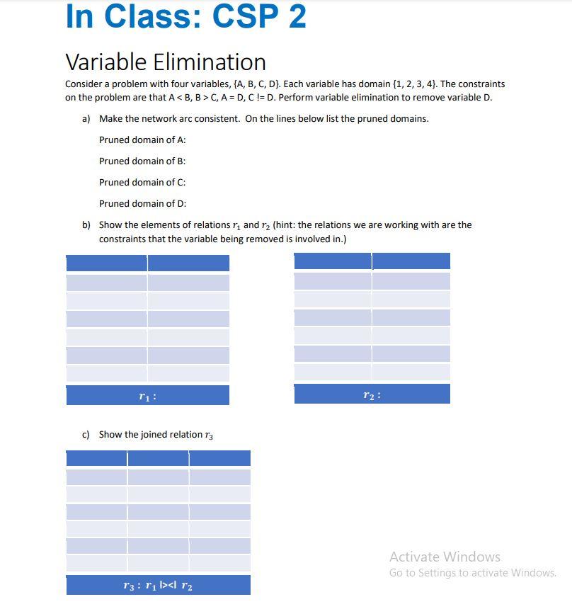 Solved Consider a problem with four variables, { A, B, C, D | Chegg.com