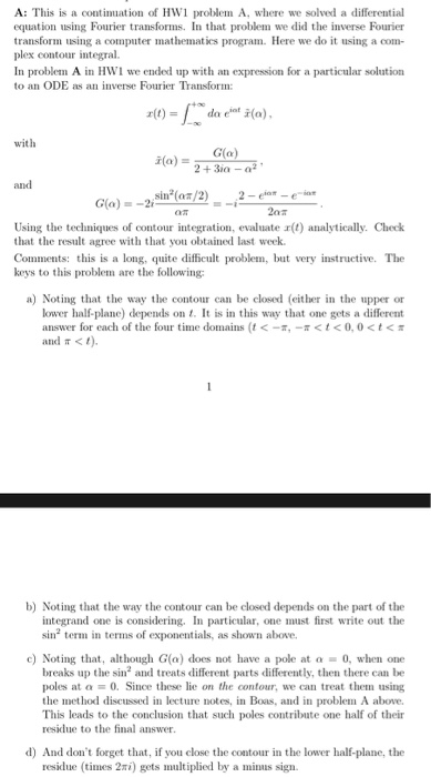 Solved A: This is a continuation of HW1 problem A, where we | Chegg.com
