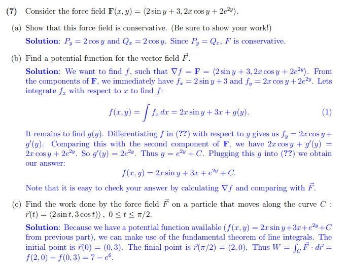 Solved Consider the force field | Chegg.com