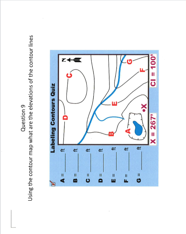 Solved Question 9 Using the contour map what are the | Chegg.com