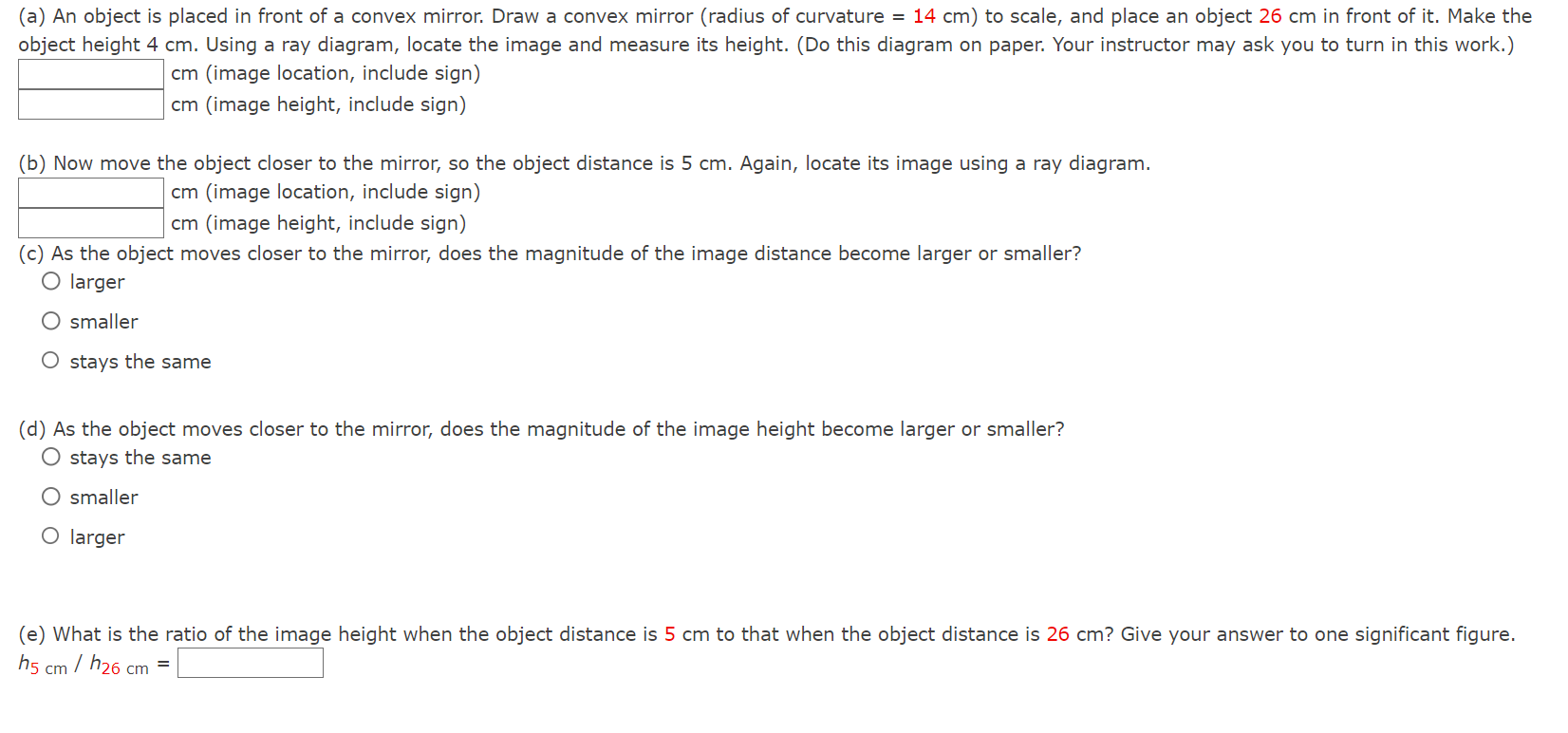 Solved (a) ﻿An object is placed in front of a convex mirror. | Chegg.com