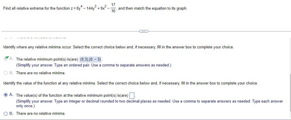 Solved Find all relative extrema for the function | Chegg.com
