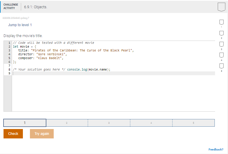 Solved CHALLENGE ACTIVITY 6.9.1: Objects. 32056 | Chegg.com