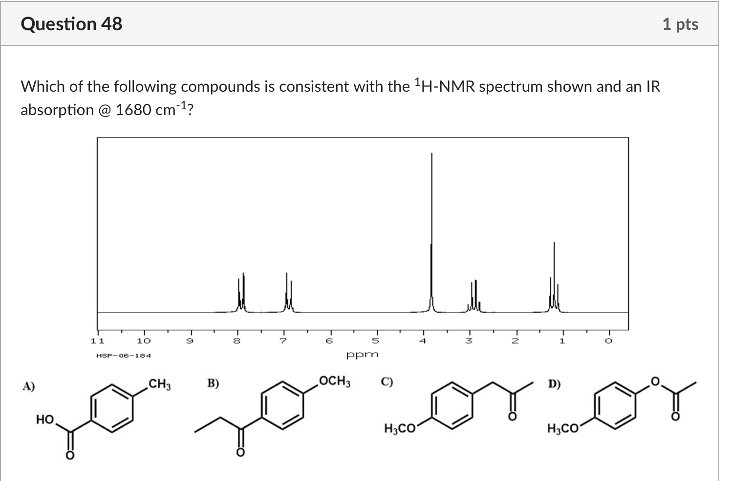 Solved Which of the following compounds is consistent with | Chegg.com