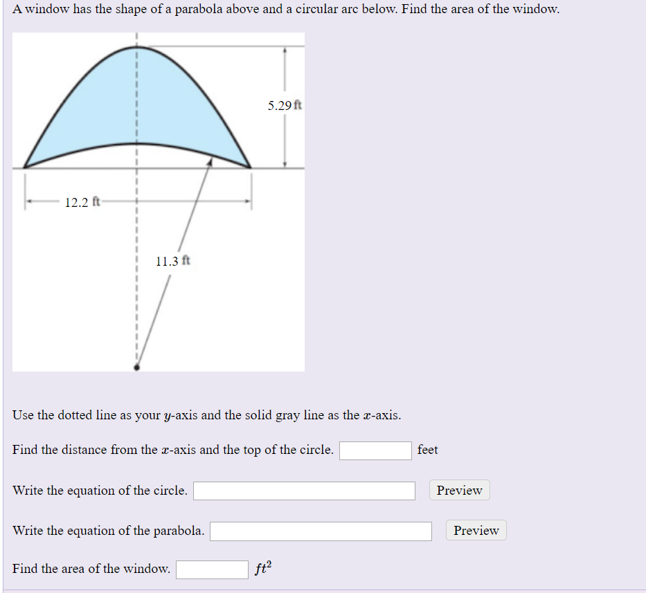 Solved A window has the shape of a parabola above and a | Chegg.com